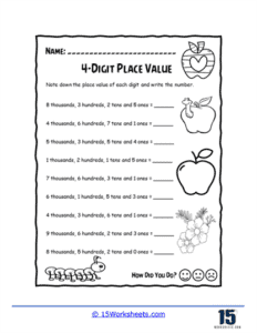 4-Digit Place Value Worksheets - 15 Worksheets.com