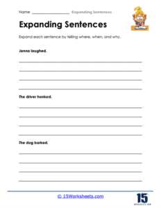 Expanding Sentences Worksheets - 15 Worksheets.com