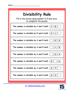 Divisibility Rules Worksheets - 15 Worksheets.com