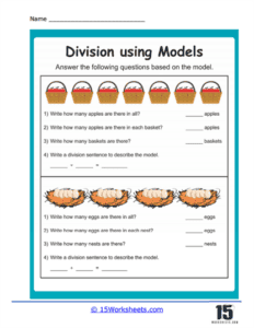 Division Using Models Worksheets - 15 Worksheets.com