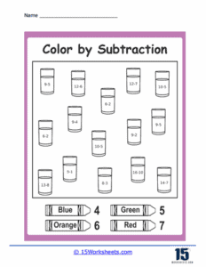 Color By Subtraction Worksheets - 15 Worksheets.com