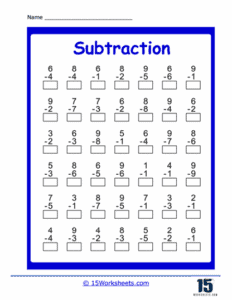 Subtract Within 10 Worksheets - 15 Worksheets.com