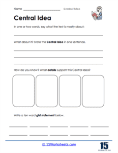Central Ideas Worksheets - 15 Worksheets.com