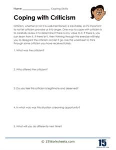 Coping Skills Worksheets - 15 Worksheets.com