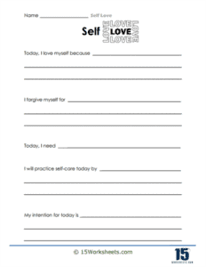 Self Love Worksheets | Personal Skills - 15 Worksheets.com