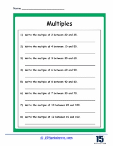 Multiples Worksheets | Patterns in Factors - 15 Worksheets.com