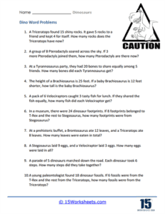 Dinosaurs Worksheets - 15 Worksheets.com