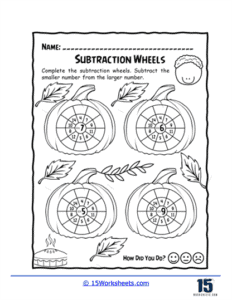 Subtraction Wheels Worksheets - 15 Worksheets.com