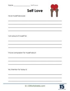 Self Love Worksheets | Personal Skills - 15 Worksheets.com