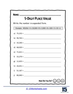 5-Digit Place Value Worksheets | Build Number Sense - 15 Worksheets.com