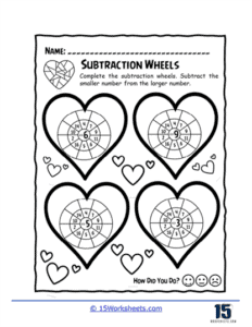 Subtraction Wheels Worksheets - 15 Worksheets.com