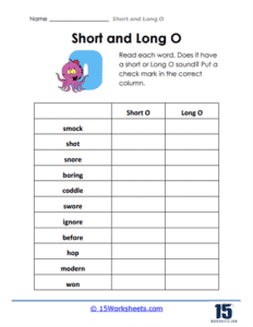 Short and Long O Worksheets - 15 Worksheets.com