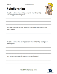 Relationships Worksheets | Personal Skills - 15 Worksheets.com