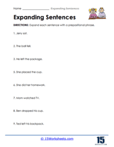 Expanding Sentences Worksheets - 15 Worksheets.com