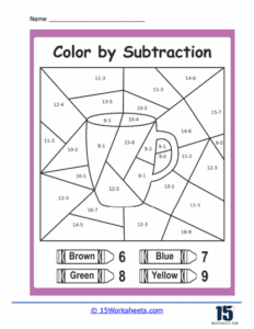 Color By Subtraction Worksheets - 15 Worksheets.com