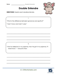 Double Entendre Worksheets - 15 Worksheets.com