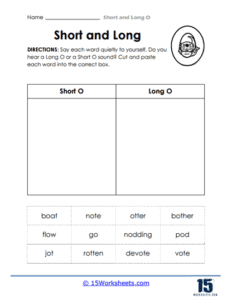 Short and Long O Worksheets - 15 Worksheets.com