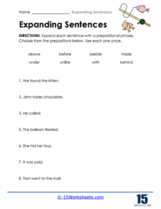Expanding Sentences Worksheets - 15 Worksheets.com