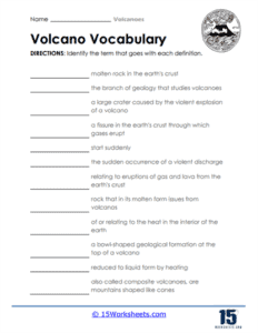 Volcanoes Worksheets | Eruptions, Types & Components - 15 Worksheets.com