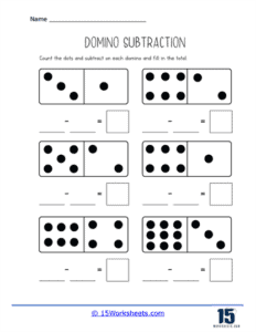 Domino Subtraction Worksheets - 15 Worksheets.com