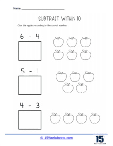 Subtract Within 10 Worksheets - 15 Worksheets.com