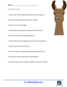 Animals Worksheets - 15 Worksheets.com