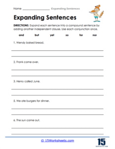 Expanding Sentences Worksheets - 15 Worksheets.com
