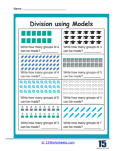 Division Using Models Worksheets - 15 Worksheets.com