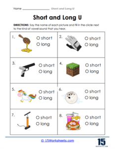 Short and Long U Worksheets - 15 Worksheets.com
