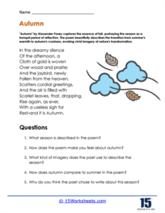 Poetry Comprehension Worksheets | Reading Skills - 15 Worksheets.com
