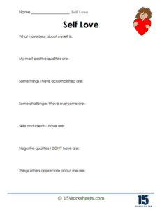 Self Love Worksheets | Personal Skills - 15 Worksheets.com