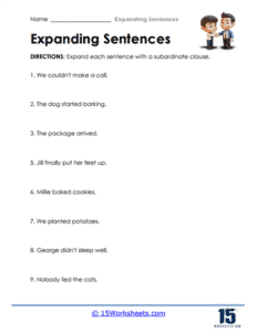 Expanding Sentences Worksheets - 15 Worksheets.com