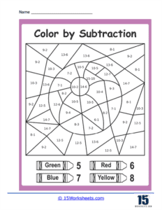 Color By Subtraction Worksheets - 15 Worksheets.com