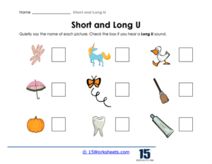 Short and Long U Worksheets - 15 Worksheets.com