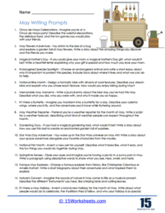 Months of the Year Writing Prompts | Inspirational Thoughts - 15 ...