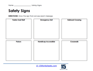 Safety Signs Worksheets | Daily Life Skills - 15 Worksheets.com