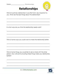 Relationships Worksheets | Personal Skills - 15 Worksheets.com