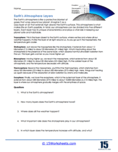 Earth's Atmosphere Worksheets - 15 Worksheets.com