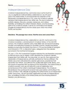 July Everyday Edits Everyday Edits Worksheets