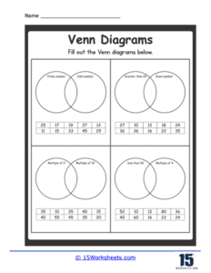 Venn Diagrams Worksheets - 15 Worksheets.com
