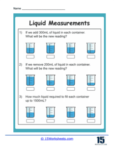 Measuring Liquids Worksheets | Measurement - 15 Worksheets.com