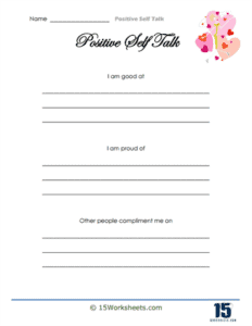 Positive Self Talk Worksheets | Mindset Series - 15 Worksheets.com