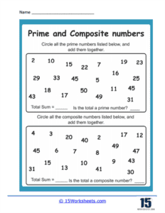 Prime And Composite Numbers Worksheets - 15 Worksheets.com