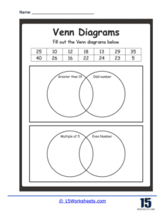 Venn Diagrams Worksheets - 15 Worksheets.com