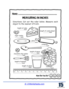 Measuring Inches Worksheets | Measurement - 15 Worksheets.com