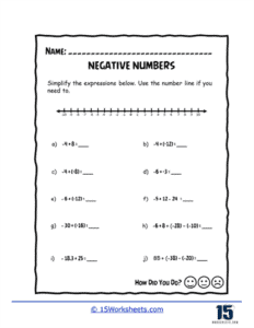 Negative Numbers Worksheets - 15 Worksheets.com