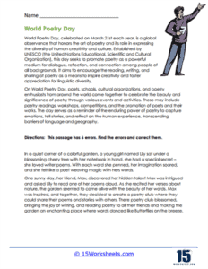 March Everyday Edits Worksheets | Grammar Exercises - 15 Worksheets.com