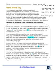 January Everyday Edits Everyday Edits Worksheets