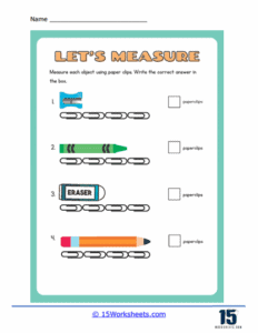 Measuring With Paper Clips Worksheets - 15 Worksheets.com