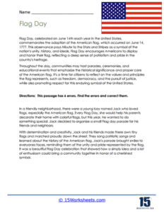 June Everyday Edits Everyday Edits Worksheets